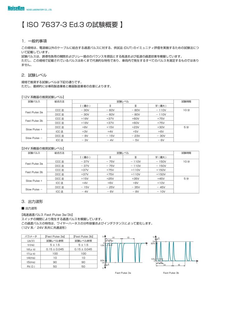 規格概要カタログ - 株式会社ノイズ研究所